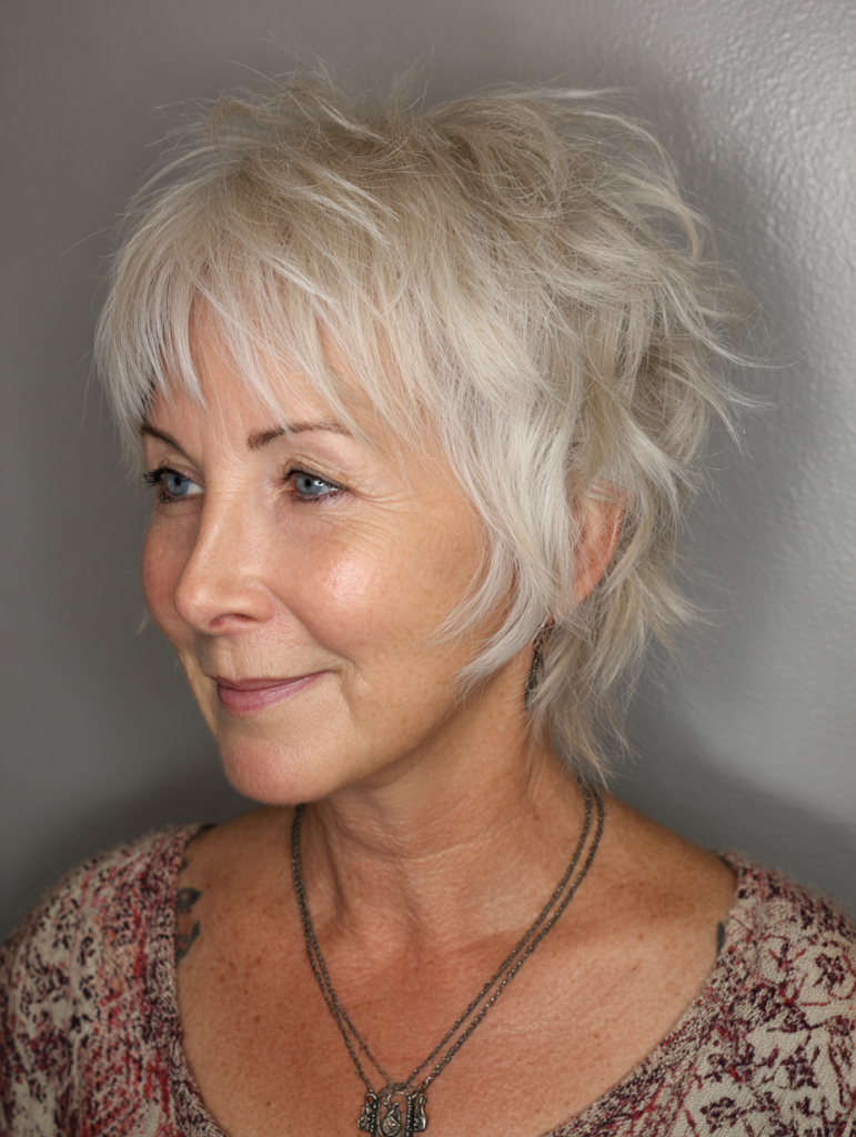 Wolf Cut for Older Women With Thin Hair That Adds Soft Texture and ...